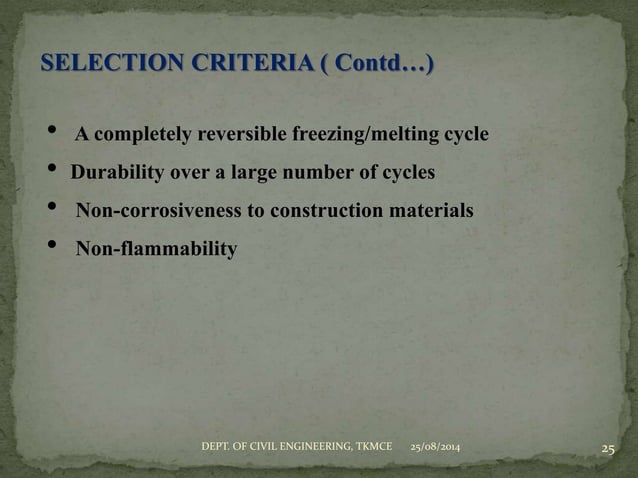 PHASE CHANGING MATERIAL AS BUILDING MATERIALS | PPTX | Civil ...
