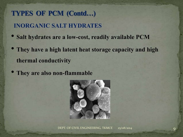 PHASE CHANGING MATERIAL AS BUILDING MATERIALS | PPTX | Civil ...