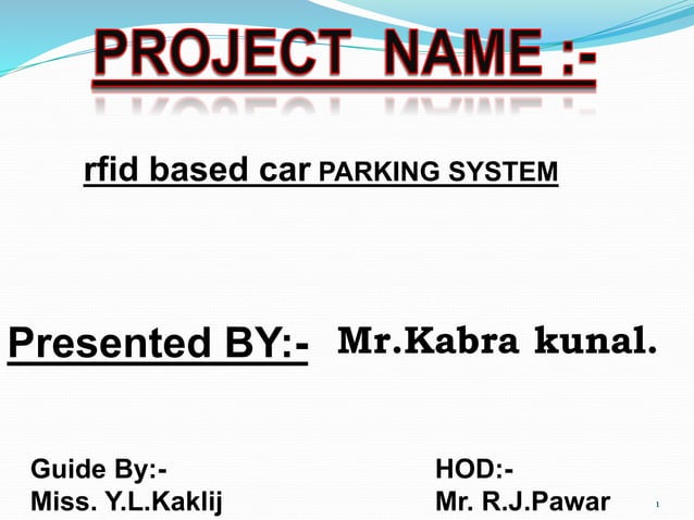 RFID based car PARKING SYSTEM | PPTX | Auto Technology | Automotive