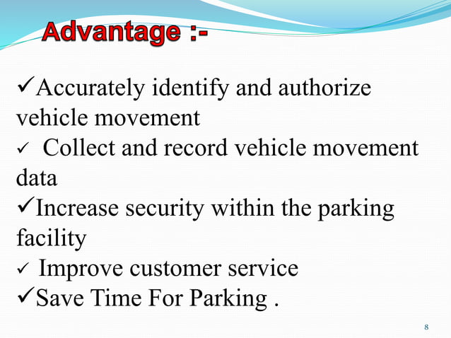 RFID based car PARKING SYSTEM | PPTX | Auto Technology | Automotive