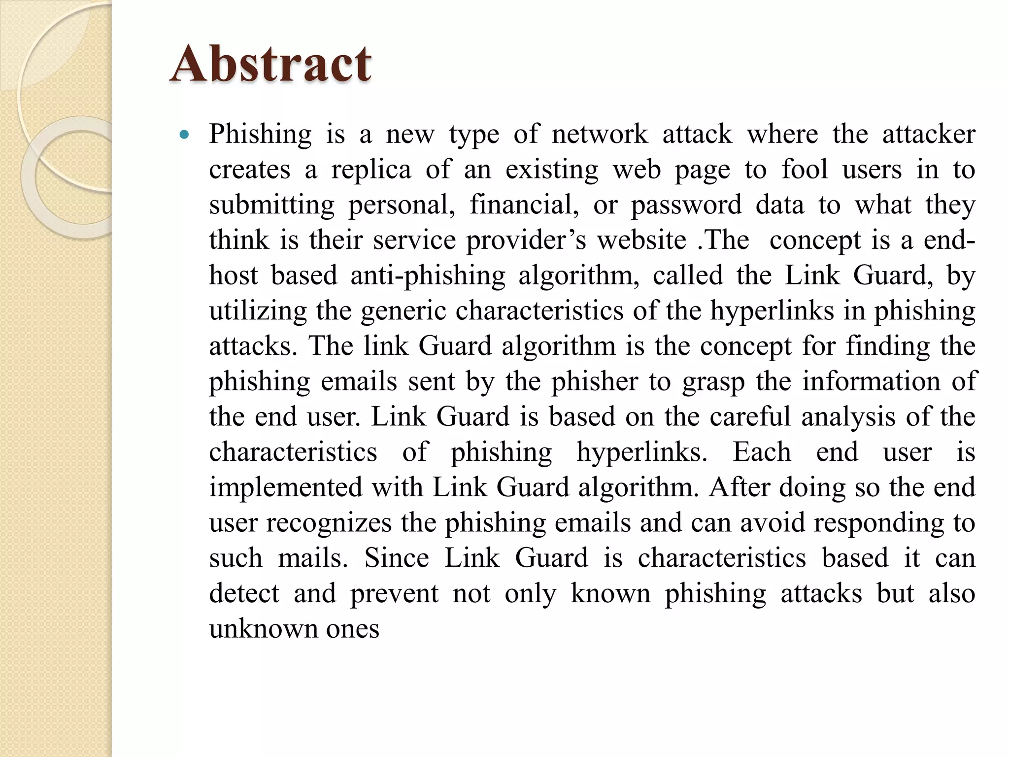 Detection of phishing websites | PPTX