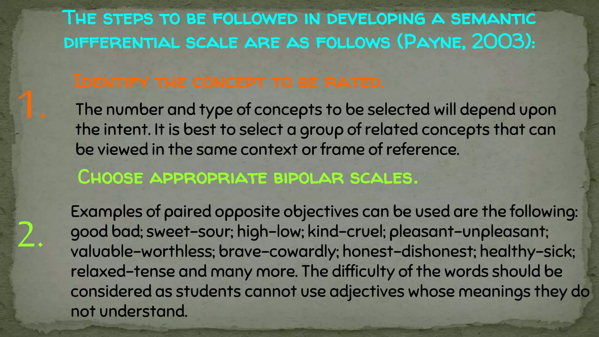 Assessment Tool: Semantic Differential Scales | PPTX