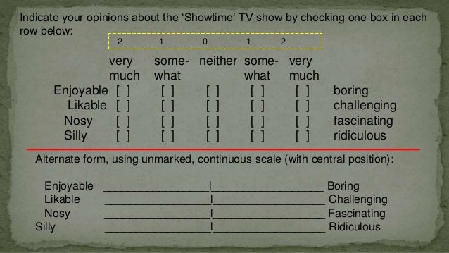 Assessment Tool: Semantic Differential Scales