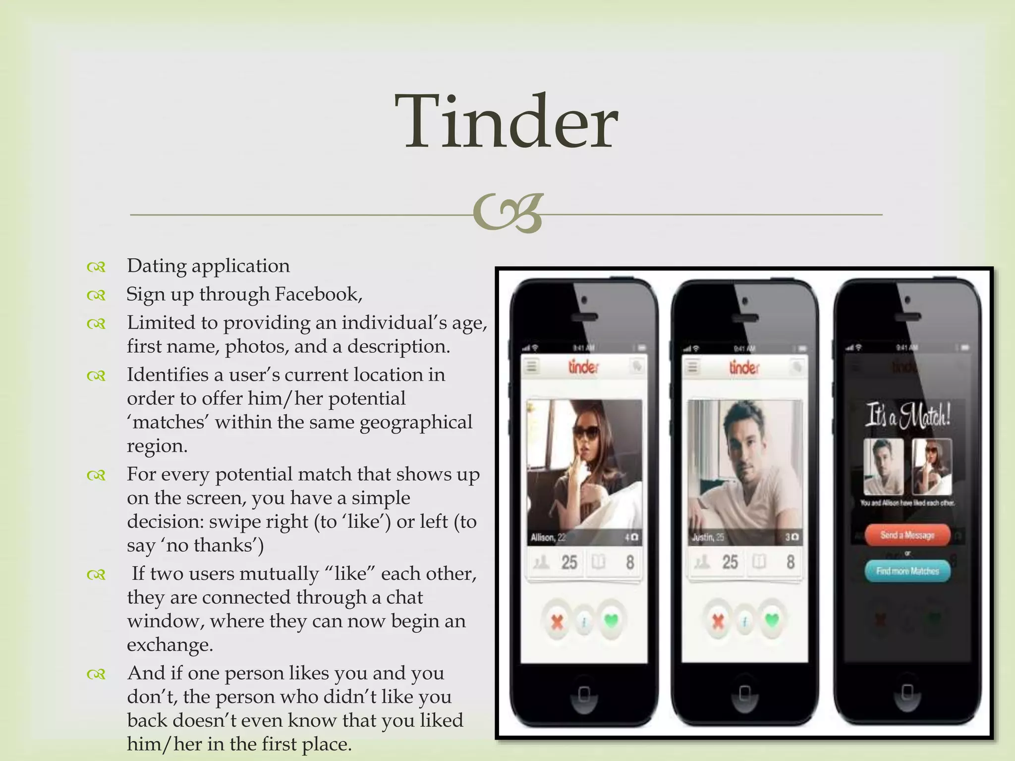 Tinder: The Psychology behing swiping | PPTX