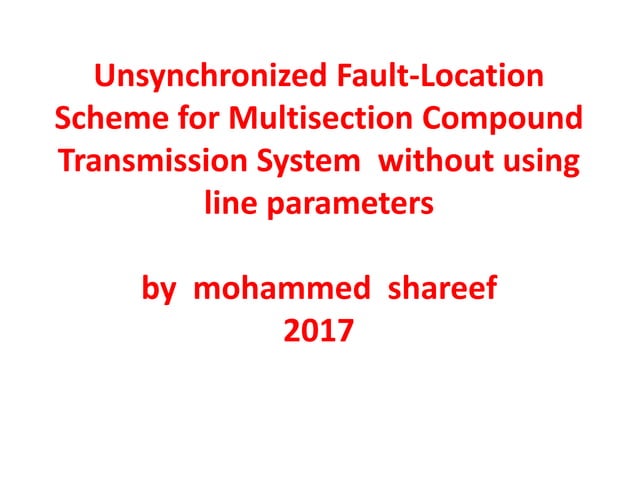 Ppt fault location | PPT