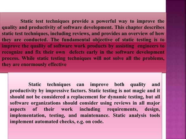 STATIC TECHNIQUES | PPT