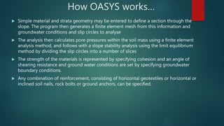 OASYS SOFTWARE (analysis of factor of safety) | PPTX