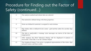 OASYS SOFTWARE (analysis of factor of safety) | PPTX