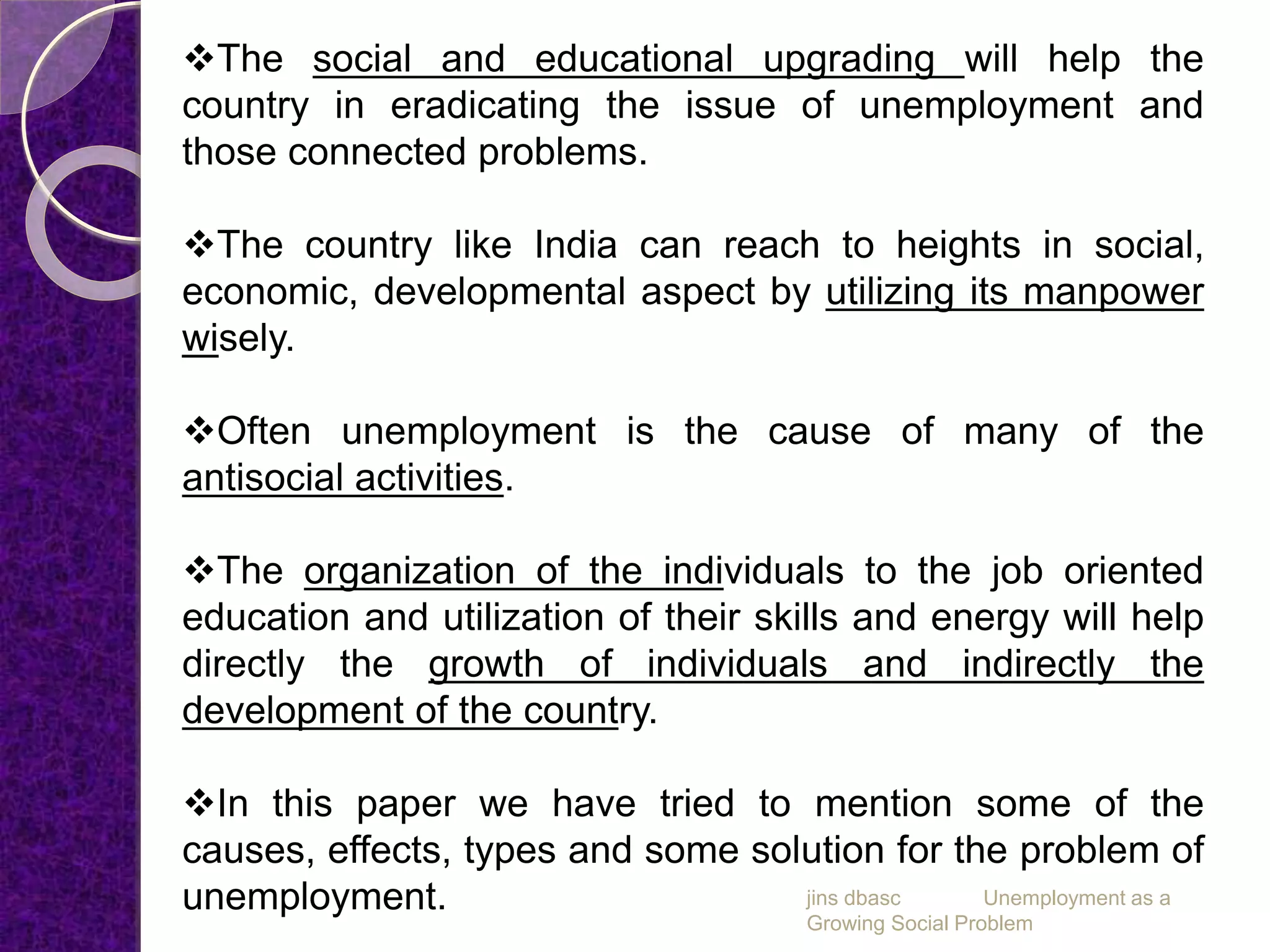 Ppt.unemployment. jins joseph | PPTX