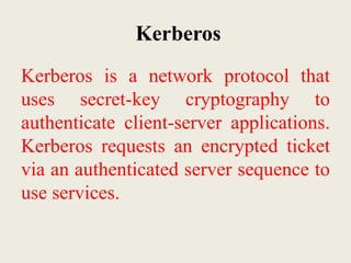 Hadoop ClusterClient Security Using Kerberos | PPTX