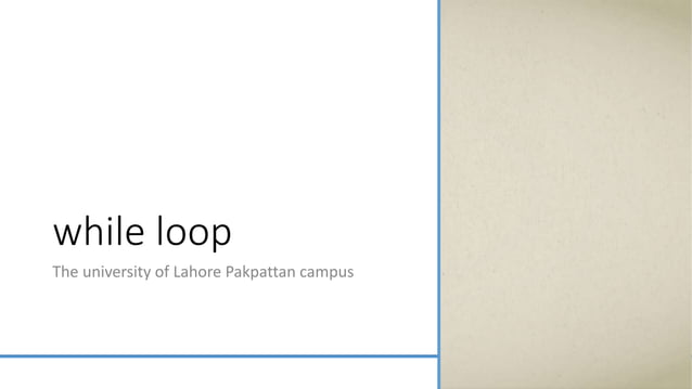 types of loops and what is loop | PPTX