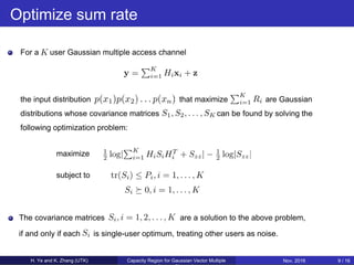 Capacity Region for Gaussian Vector Multiple Access Channel | PDF | Computer Networking | Computing