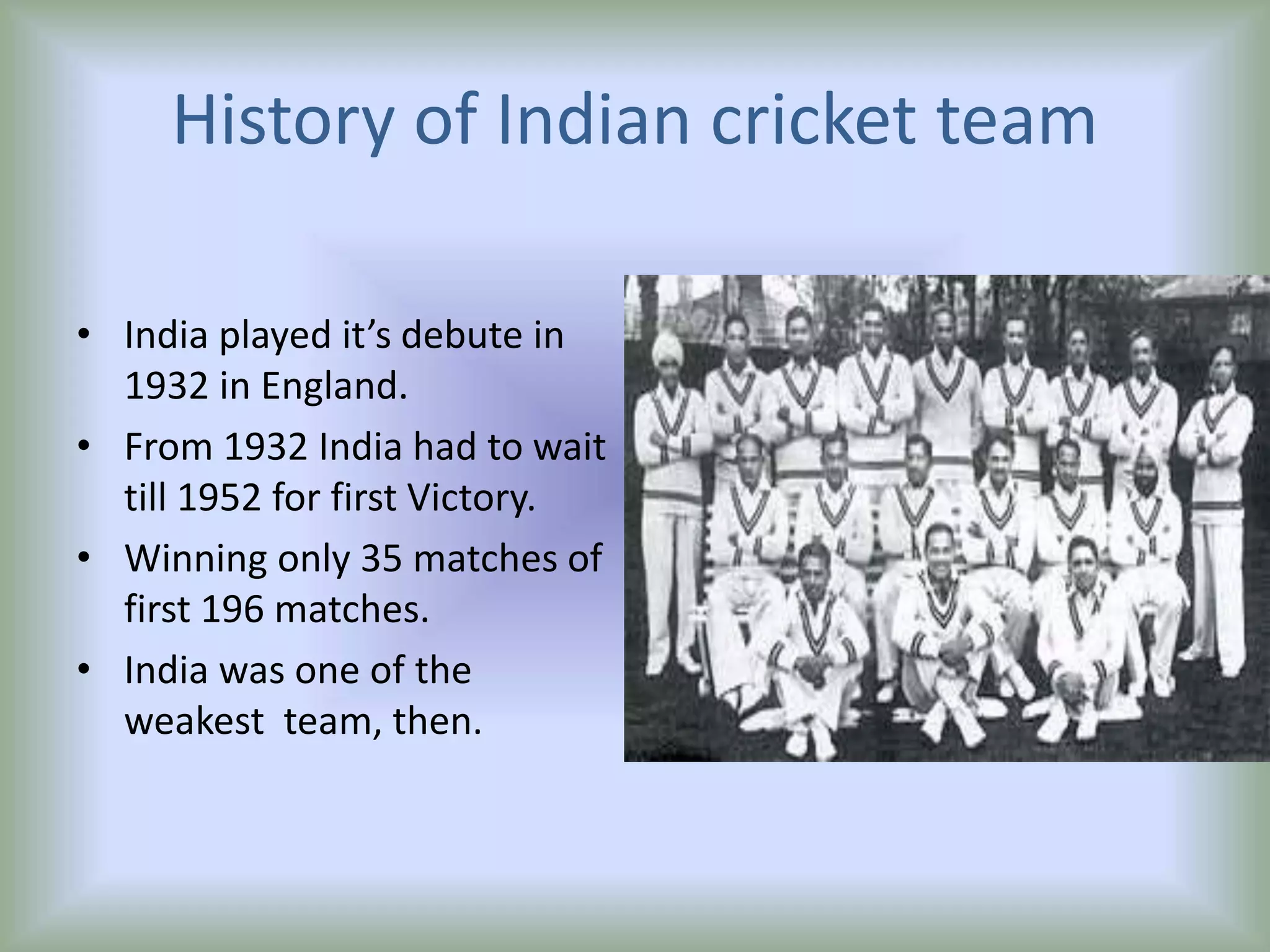 INDIAN CRICKET TEAM | PPTX
