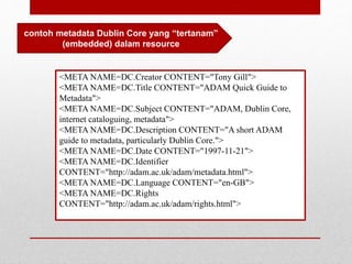 Kerangka konseptual 3 aspek metadata | PPTX