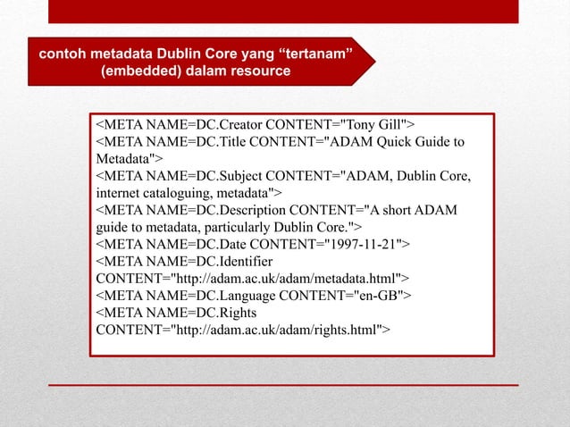 Kerangka konseptual 3 aspek metadata | PPT