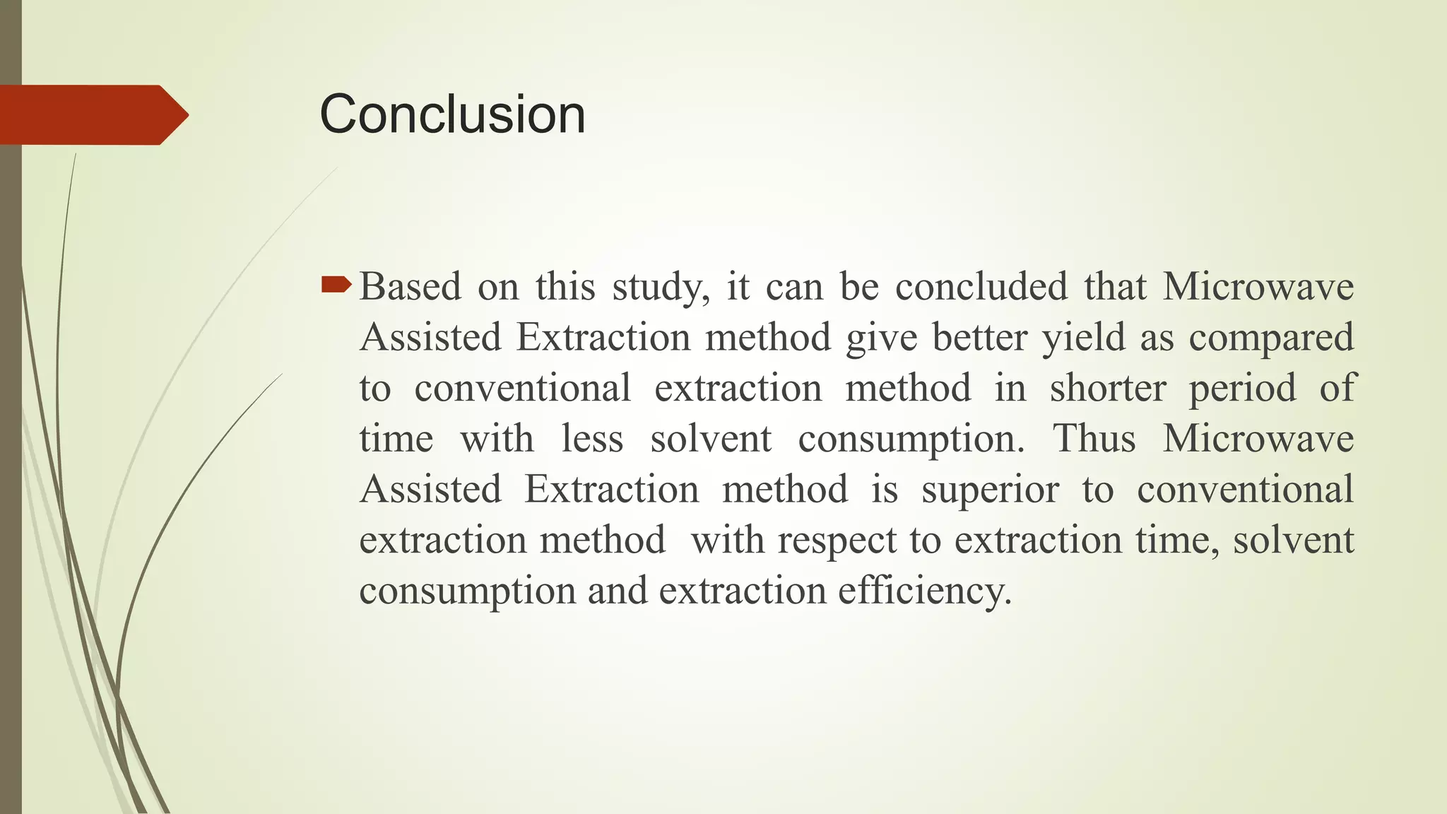 A Comparative Study of Conventional and Microwave Assisted Extraction ...