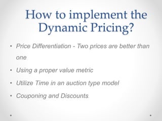 Dynamic Pricing in Hospitality Industry | PPTX