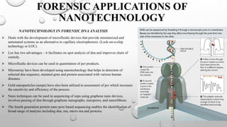 NANOFORENSICS: AN EMERGING FIELD IN CRIMINAL INVESTIGATION AND FORENSIC SCIENCE | PPTX