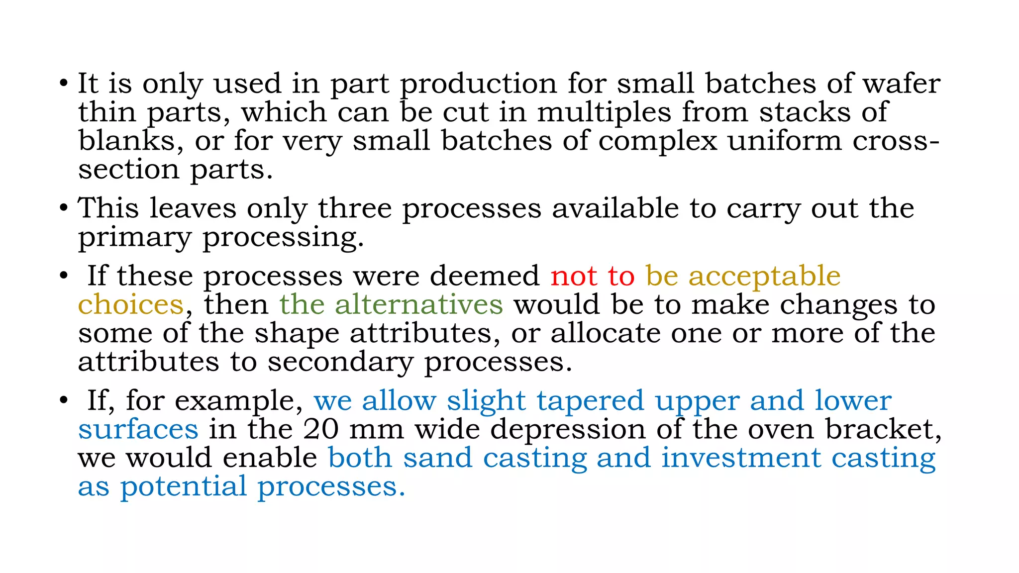 PRIMARY PROCESS/MATERIAL SELECTION | PPT
