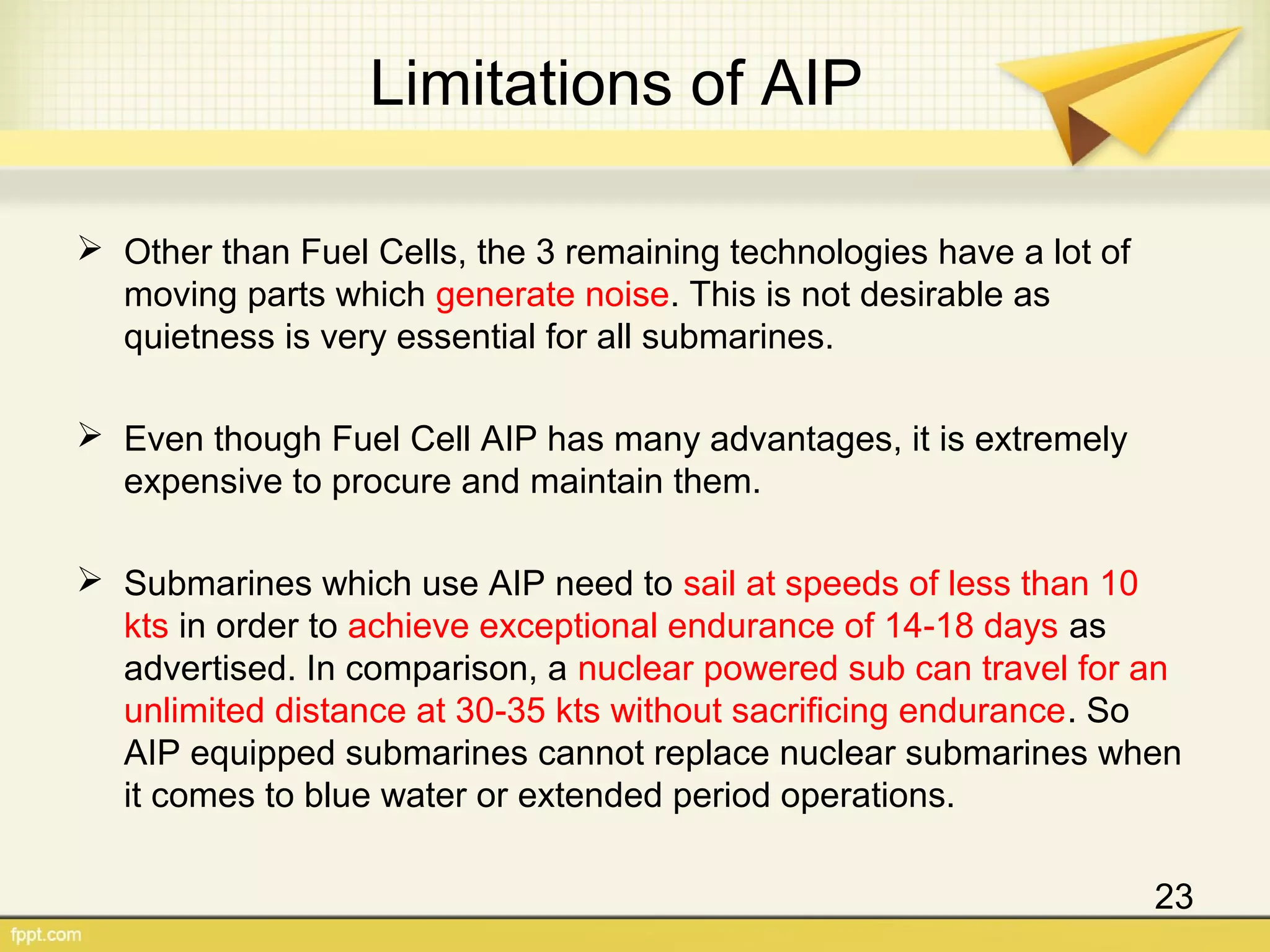 Air Independent Propulsion for Submarines | PPT
