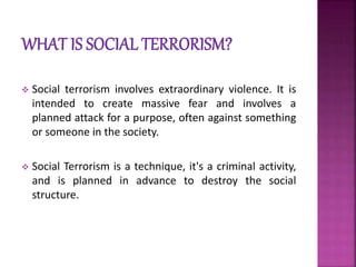 terrirism as a social disaster | PPT