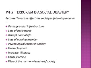 terrirism as a social disaster | PPT