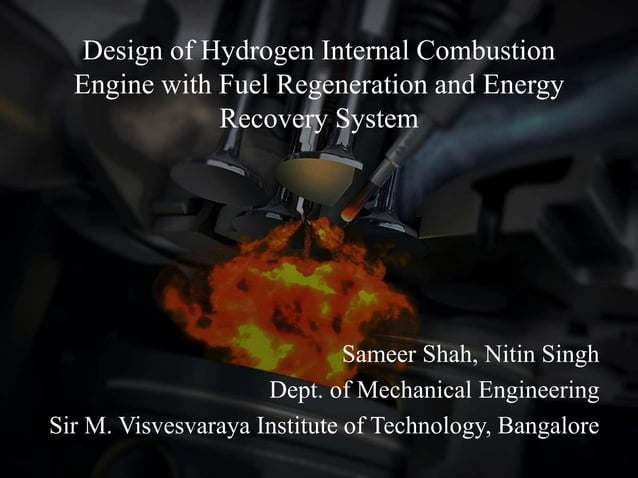 Design of Hydrogen Internal Combustion Engine with Fuel Regeneration ...