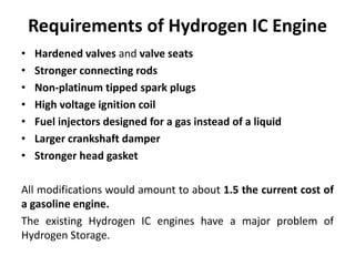 Design of Hydrogen Internal Combustion Engine with Fuel Regeneration ...