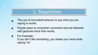 Functions of non-verbal communications | PPTX