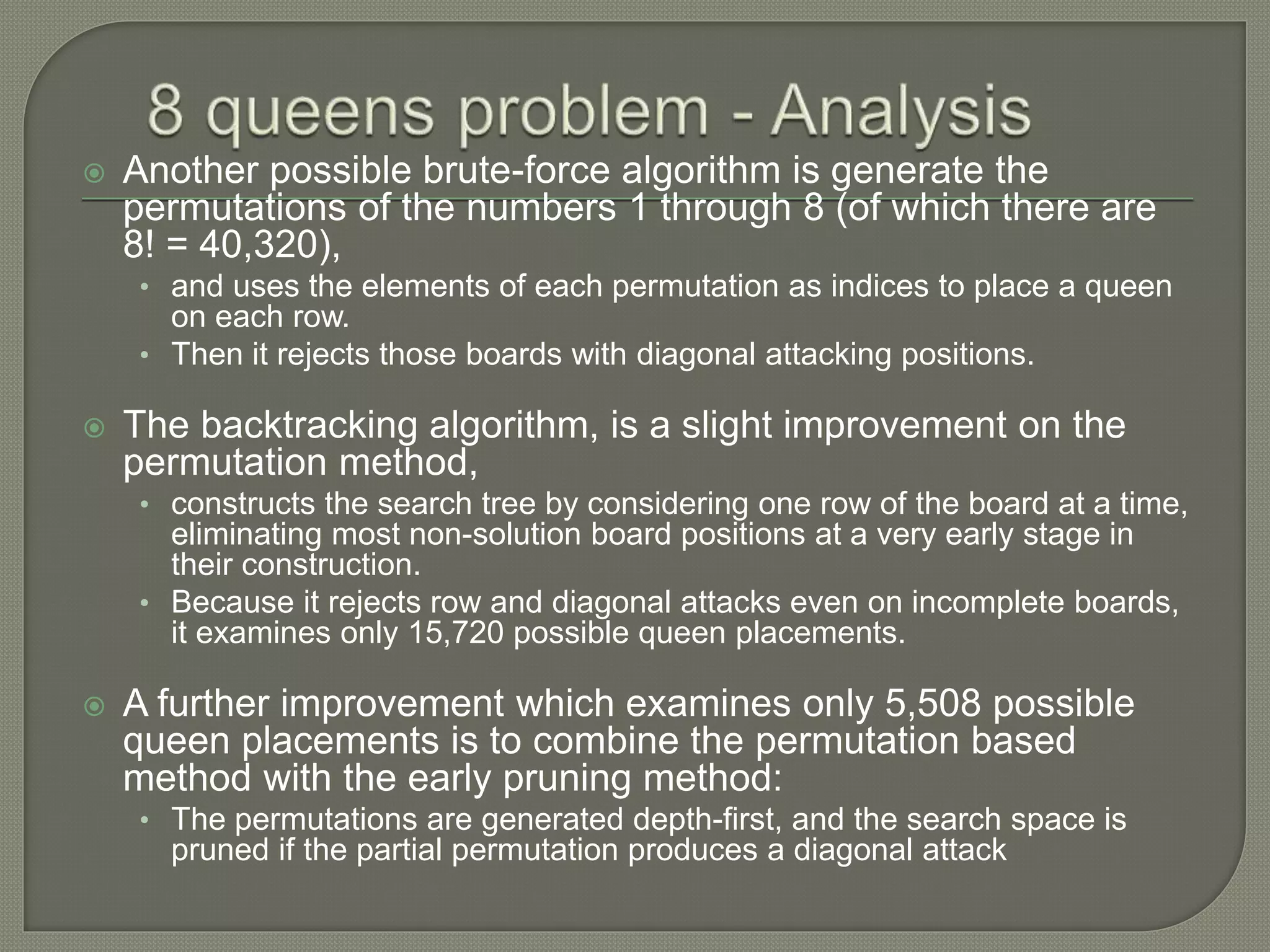Backtracking N Queens Problem Graph Coloring Hamiltonian Cycle Ppt