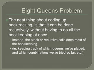 Backtracking-N Queens Problem-Graph Coloring-Hamiltonian cycle | PPTX