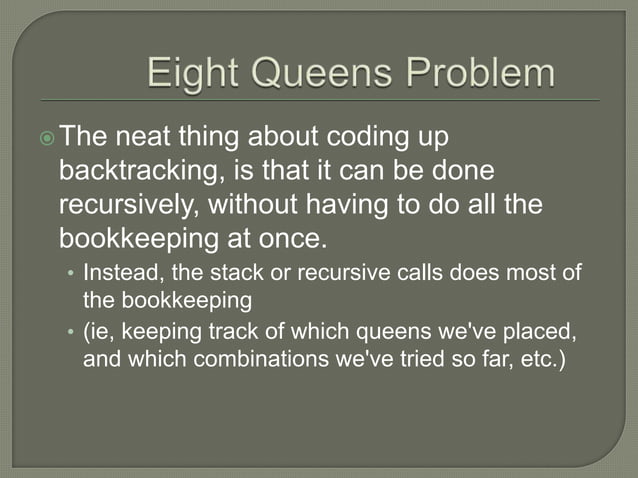 Backtracking-N Queens Problem-Graph Coloring-Hamiltonian cycle | PPTX