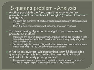 Backtracking-N Queens Problem-Graph Coloring-Hamiltonian cycle | PPTX