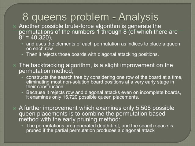 Backtracking-N Queens Problem-Graph Coloring-Hamiltonian cycle | PPTX