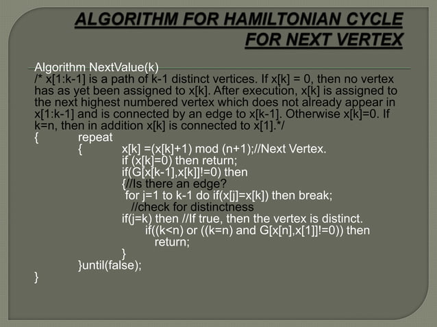 Backtracking-N Queens Problem-Graph Coloring-Hamiltonian cycle | PPTX