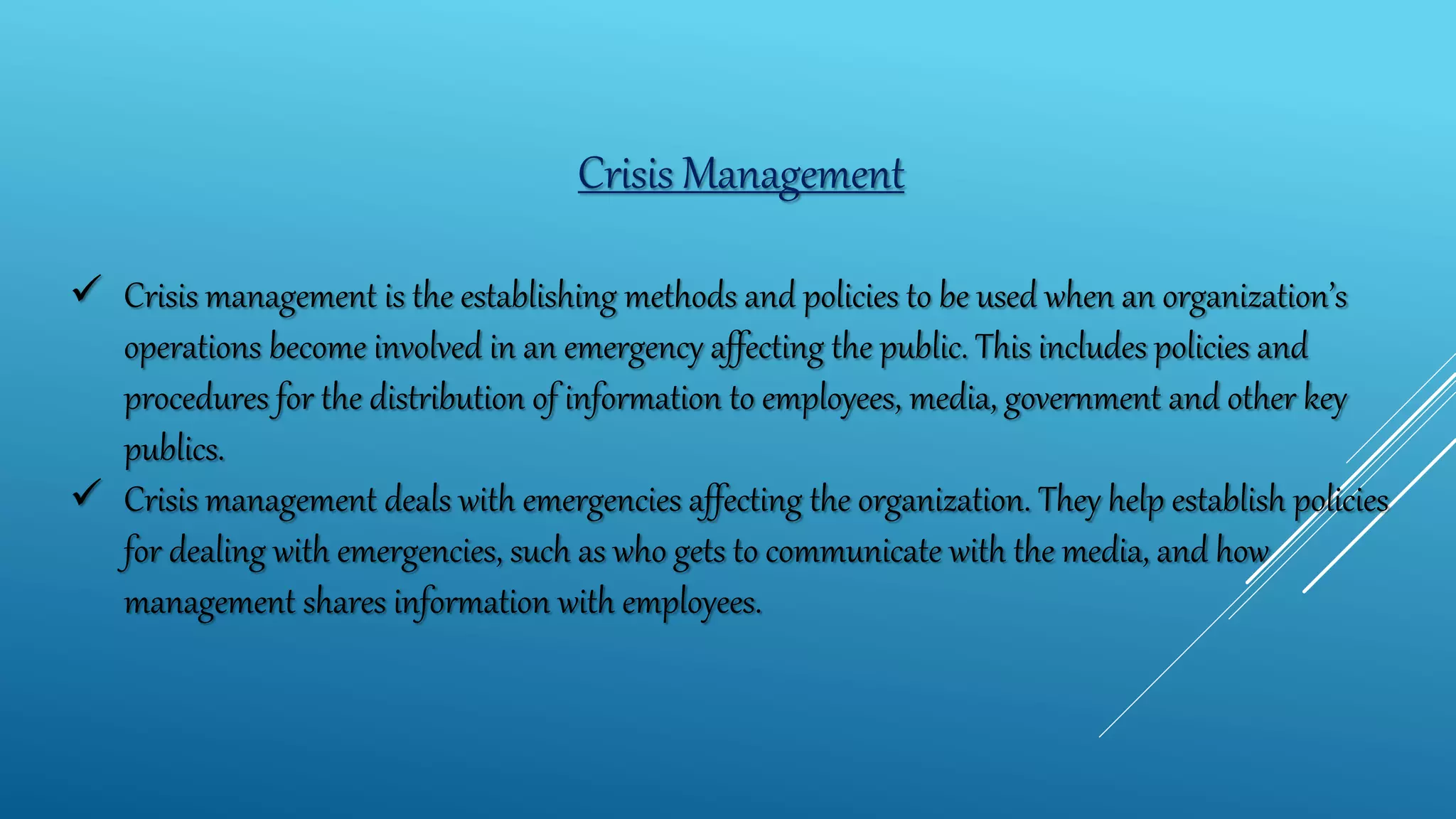 Roles of PR/CC in crisis communication | PPT