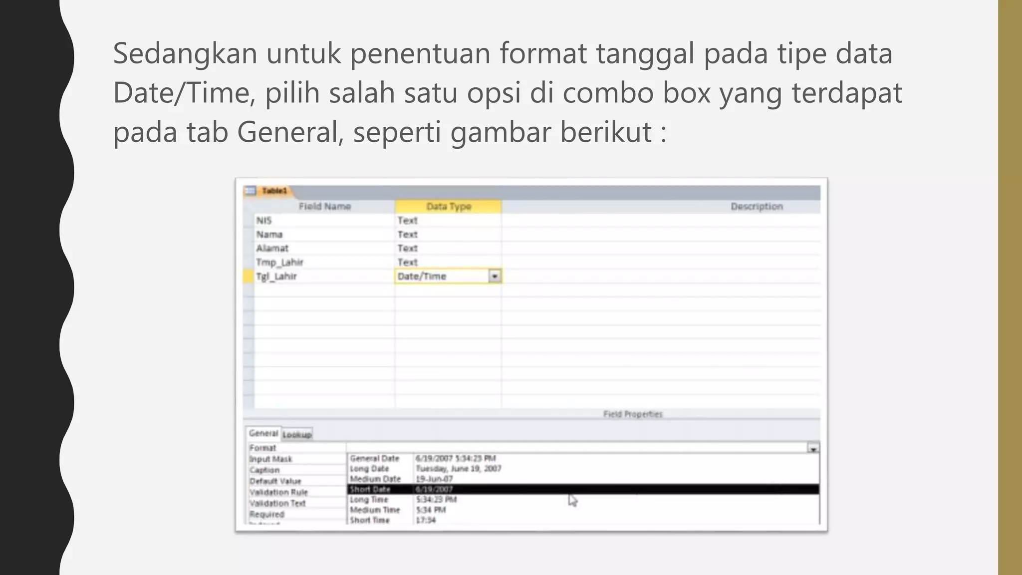 Tabel, Tipe data, Record & Field Basis data | PPTX