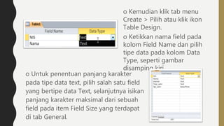 Tabel, Tipe data, Record & Field Basis data | PPTX