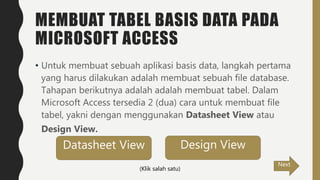 Tabel, Tipe data, Record & Field Basis data | PPTX