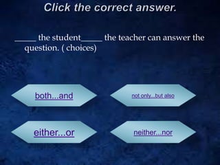 Correlative Conjunctions Quiz | PPTX