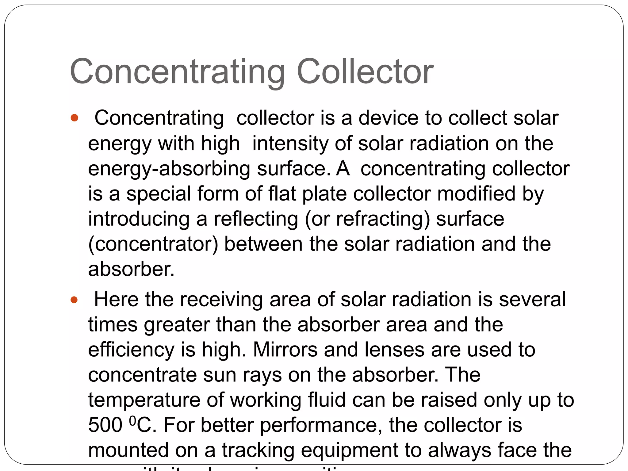 Solar energy collectors | PPTX