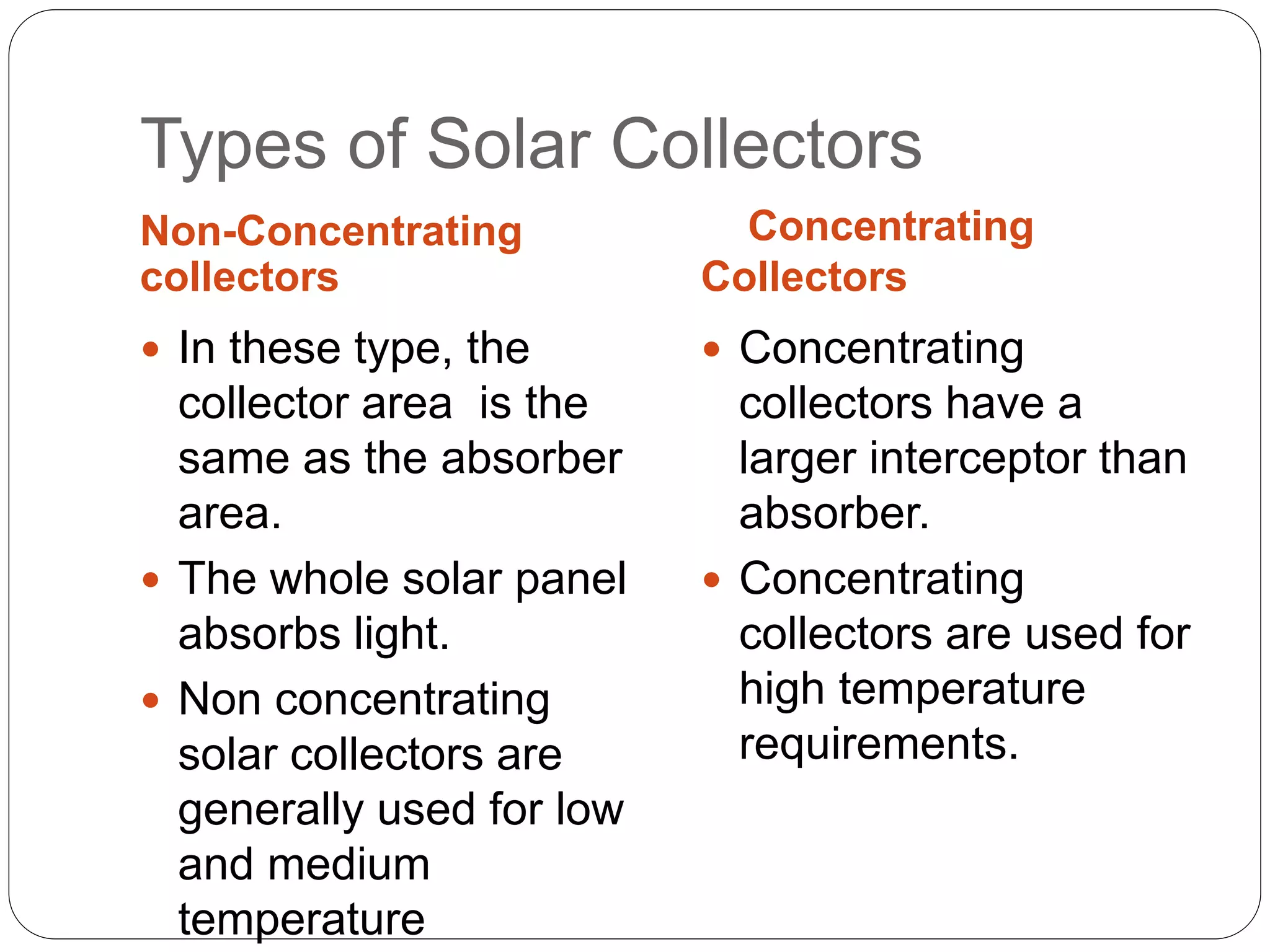 Solar energy collectors | PPTX