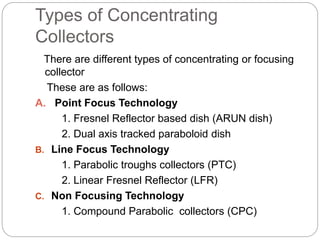 Solar energy collectors | PPTX
