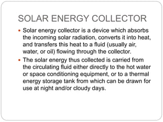 Solar energy collectors | PPTX