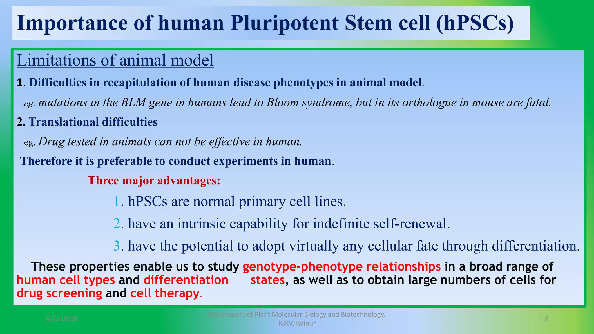 Pluripotent Stem Cells and their applications in disease modelling ...