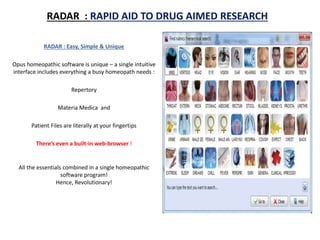 RadarOpus - World's No.1 Homeopathic Software Since 1982 !! | PPTX