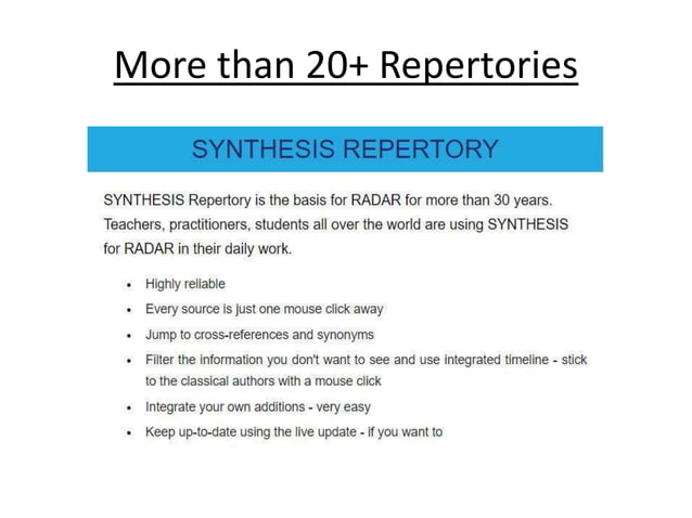 RadarOpus - World's No.1 Homeopathic Software Since 1982 !! | PPTX