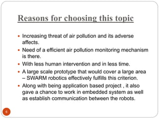 [Year 2105-16]Pollution Monitoring using Cooperative Wireless Communication for Swarm Robots ...