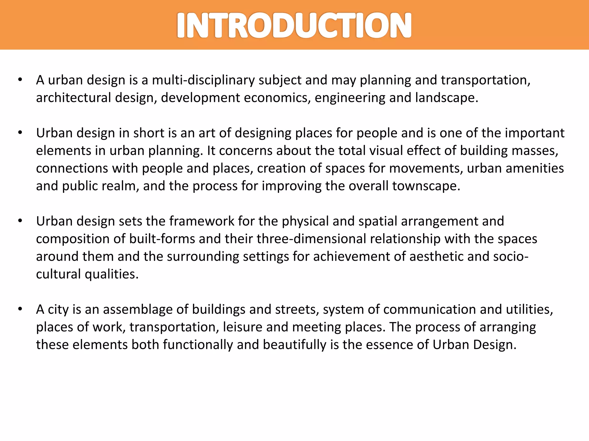 Urban Design at different levels of Planning | PPTX