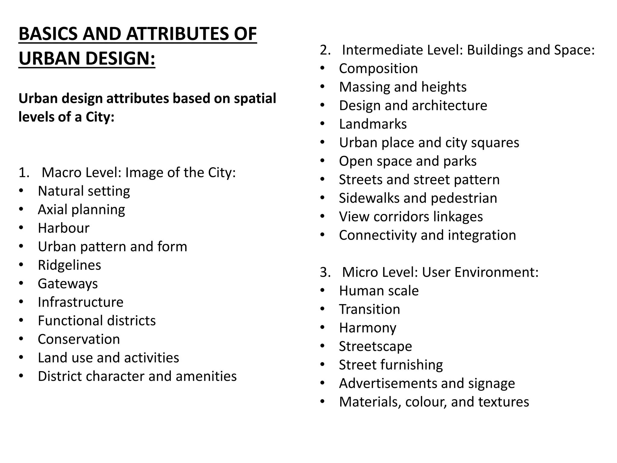 Urban Design at different levels of Planning | PPTX